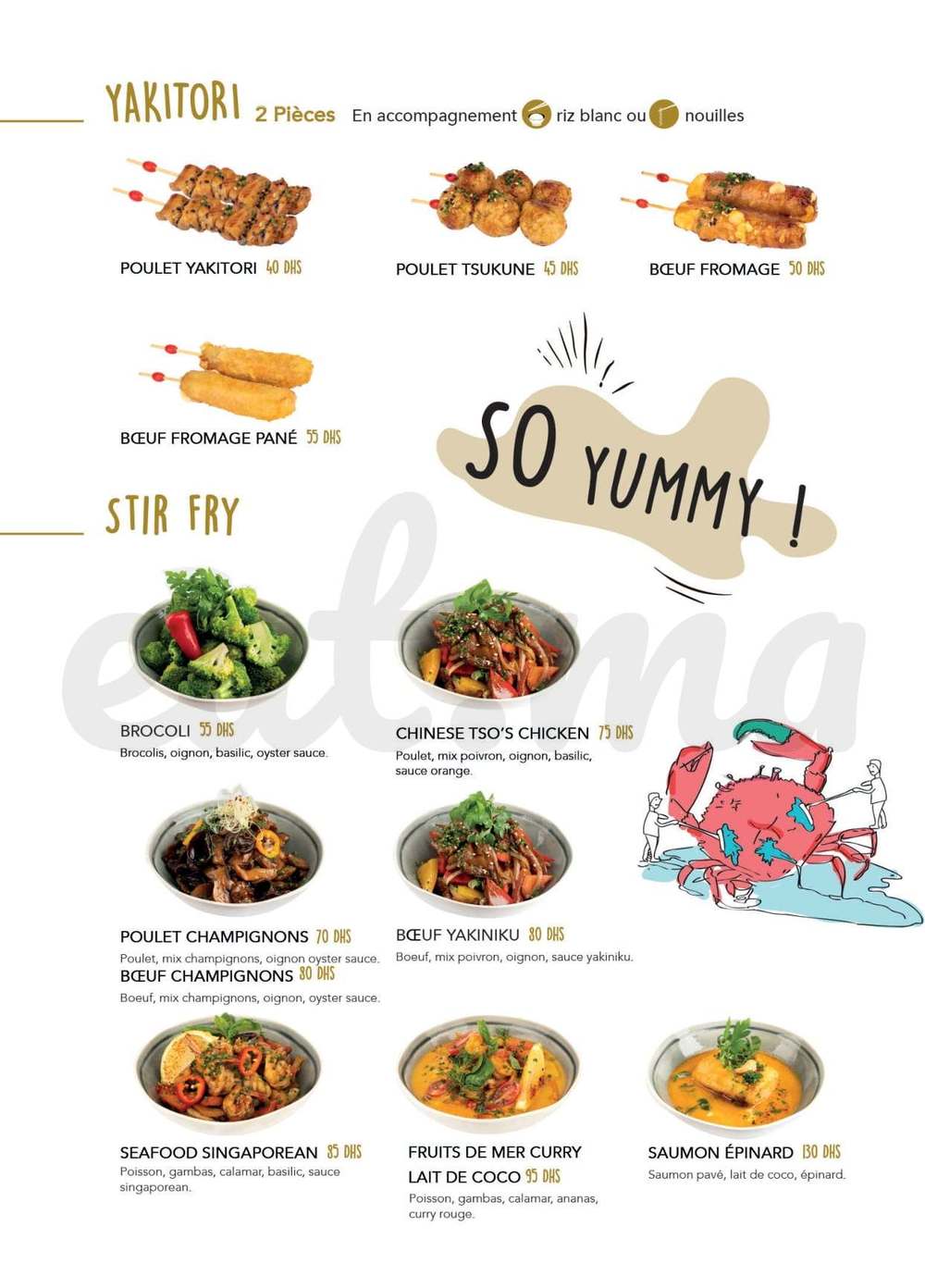 MENU Be Wok Princesse Casablanca 2023 | Livraison à Domicile | Les ...